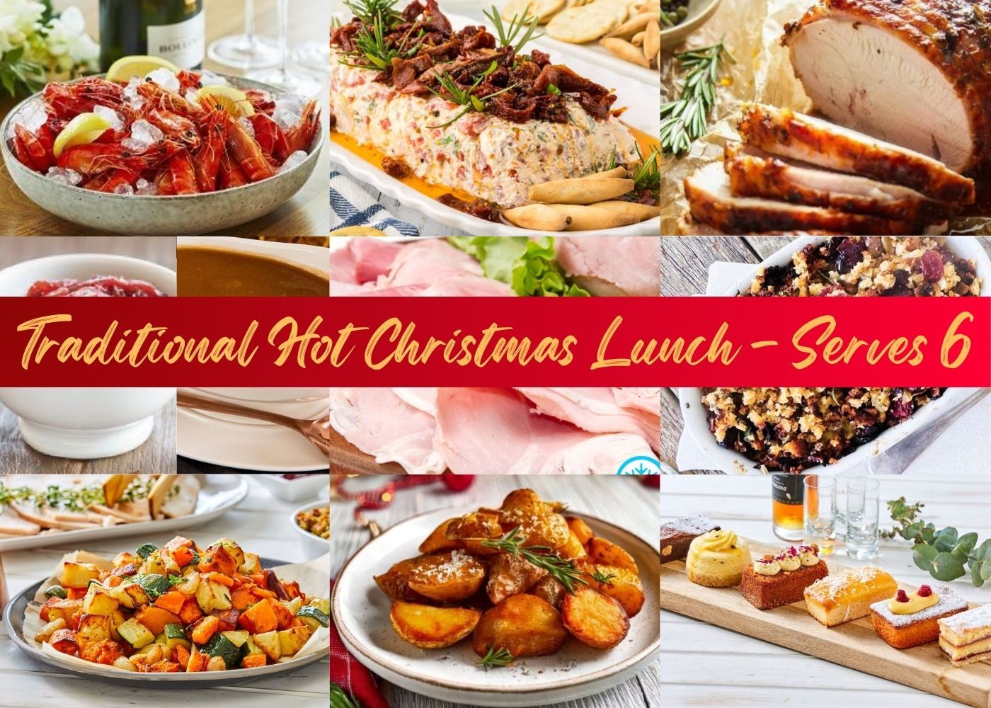 Hot Christmas Lunch Hamper for 6 people | Gourmet Dinner Service